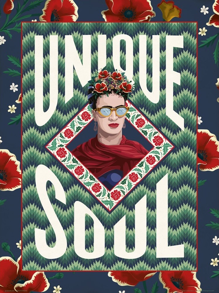 Art Print Frida Khalo - Unique Soul | Posters, Wall Art | UKposters