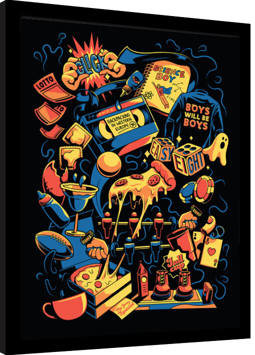 Friends 30 Years - Elements Illustration Framed poster | Buy at UKposters