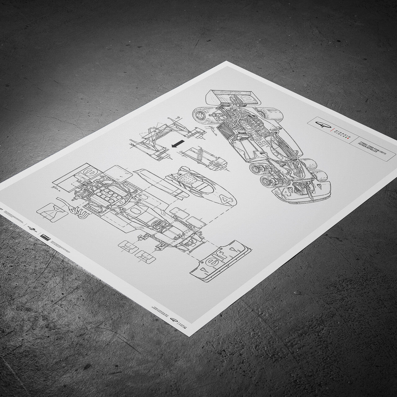 Art Print Giorgio Piola Technical Drawing - Tyrrell P34B - 1977 l ...