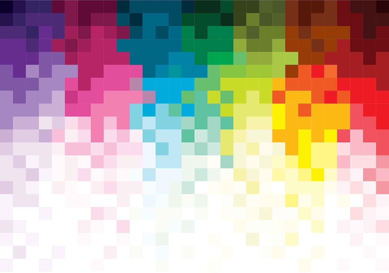 Rainbow Pattern Pixel Fotobehang, Behang - Bestel nu op EuroPosters.nl