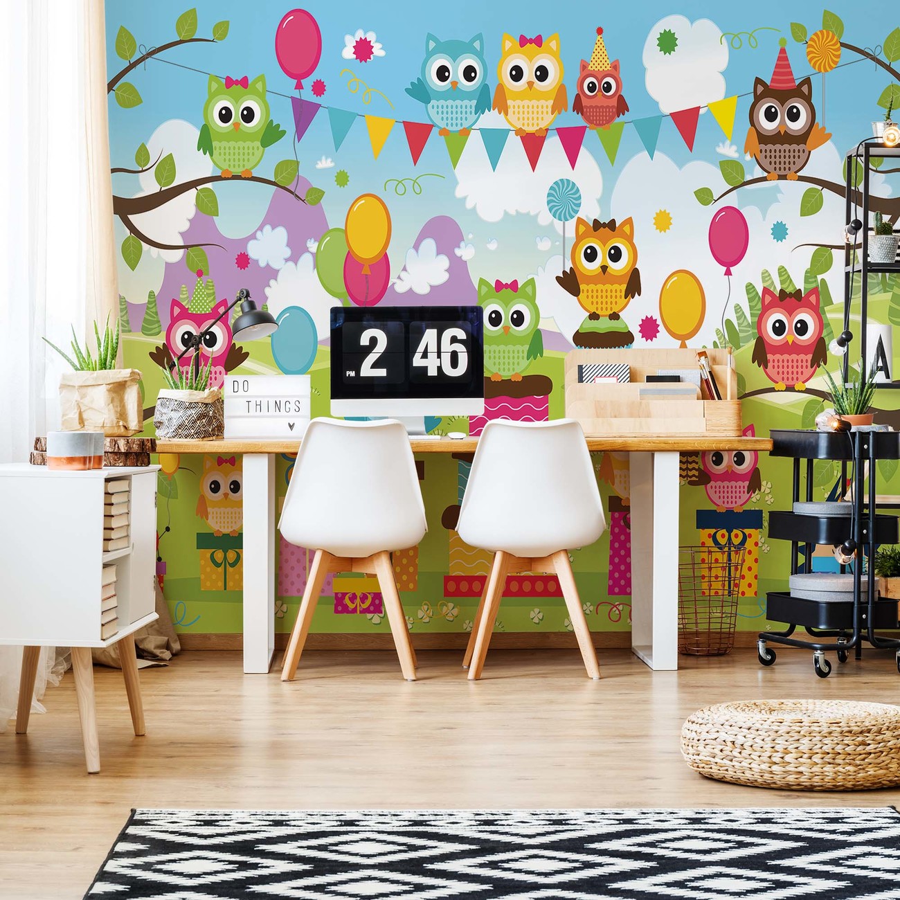 Fototapete, Tapete Cartoon Owl Party bei Europosters