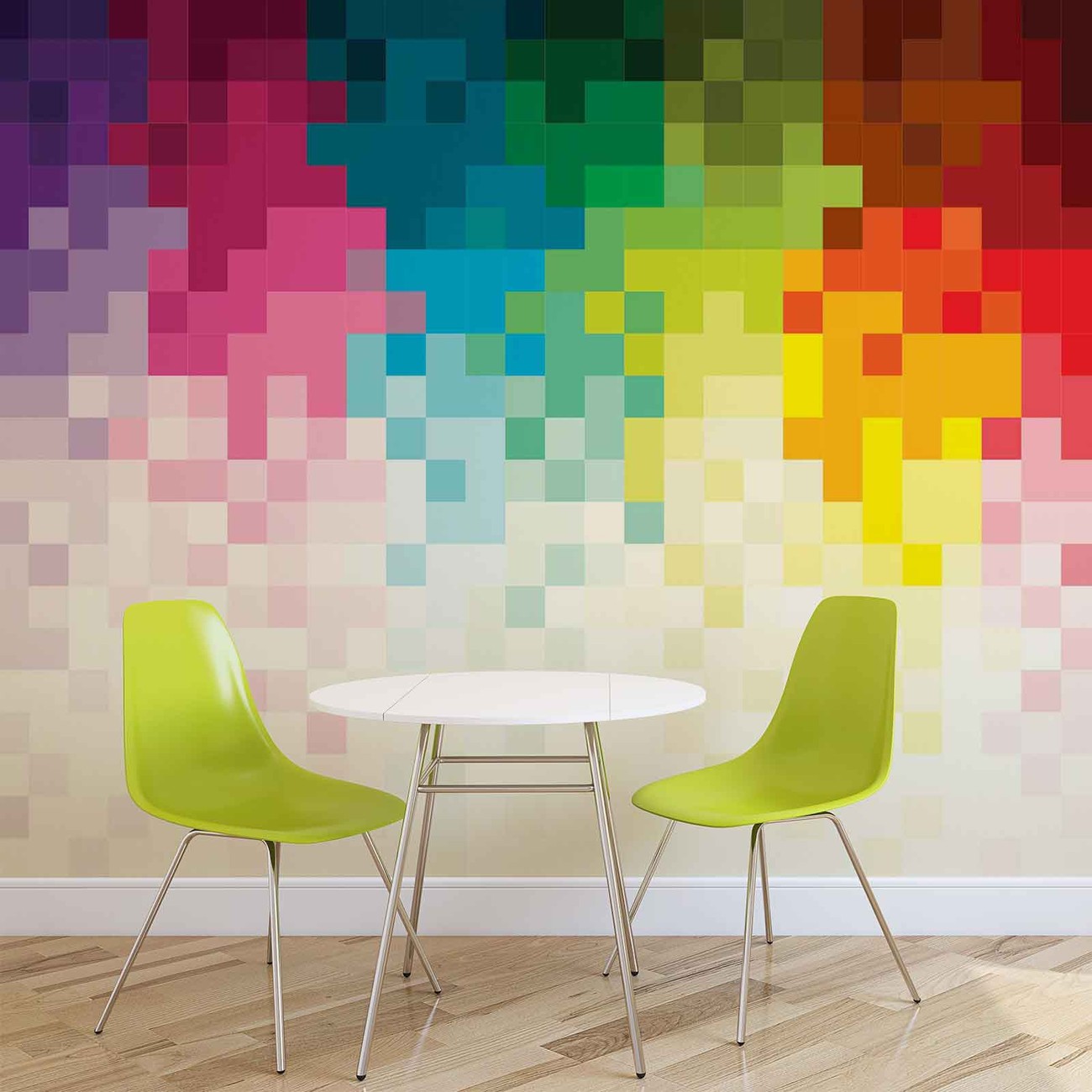 Rainbow Pattern Pixel Wall Mural | Buy online at UKposters