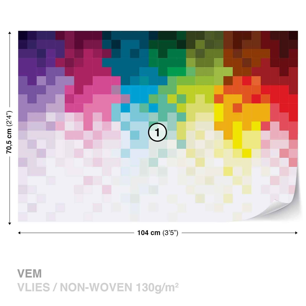 Rainbow Pattern Pixel Wall Mural | Buy online at UKposters