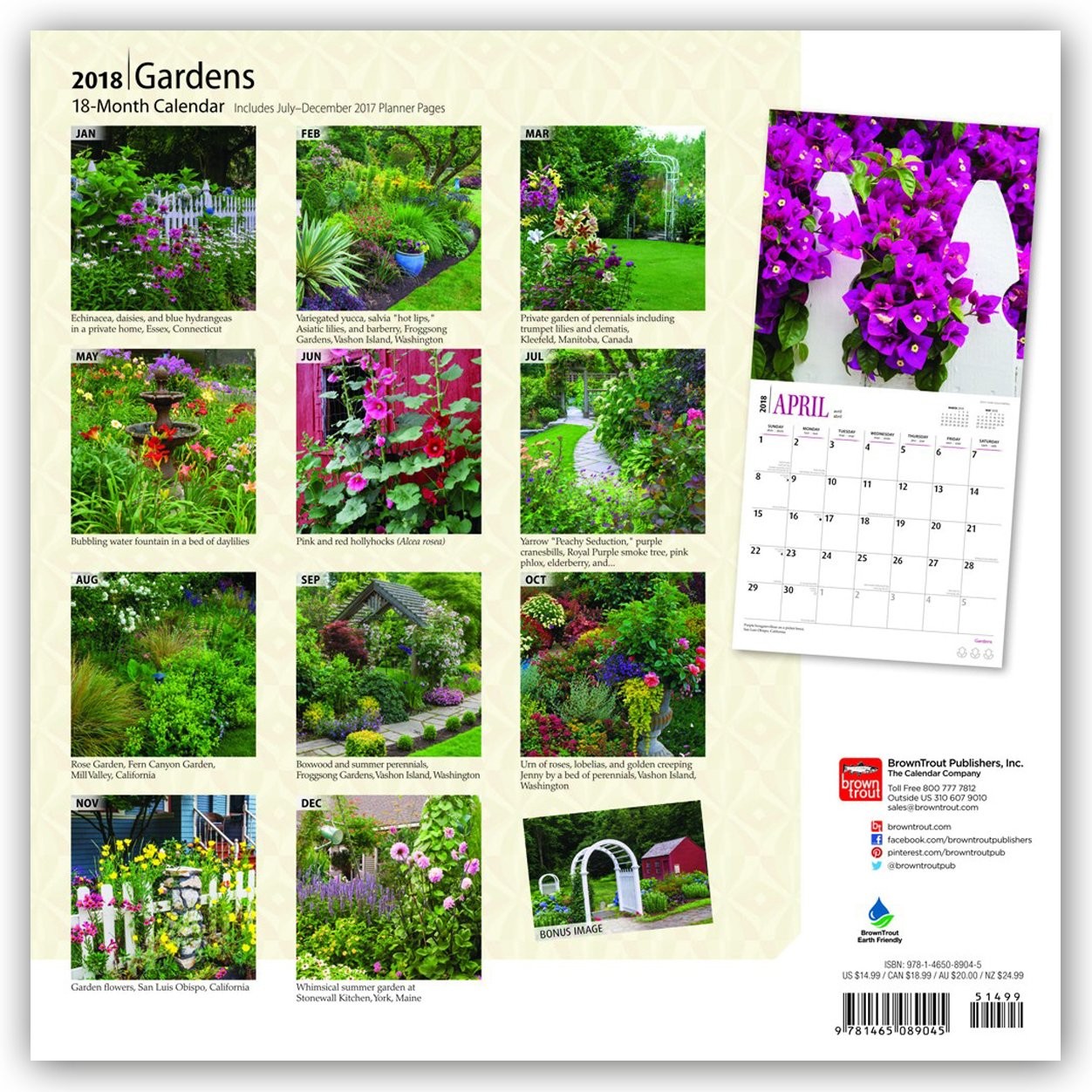 Gardens - Kalendarze ścienne 2018 | Kup na Posters.pl