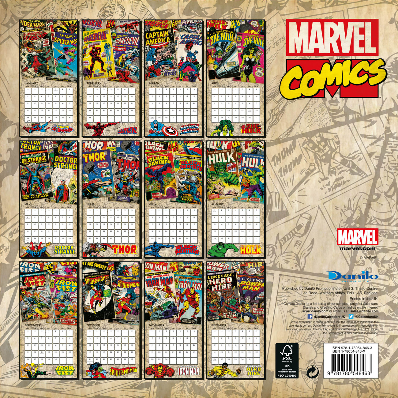 Marvel Retro Classics - Kalendarze ścienne 2016 | Kup na Posters.pl