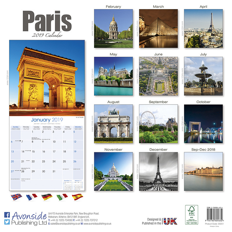Paris - Wandkalender 2019 | Kaufen bei Europosters