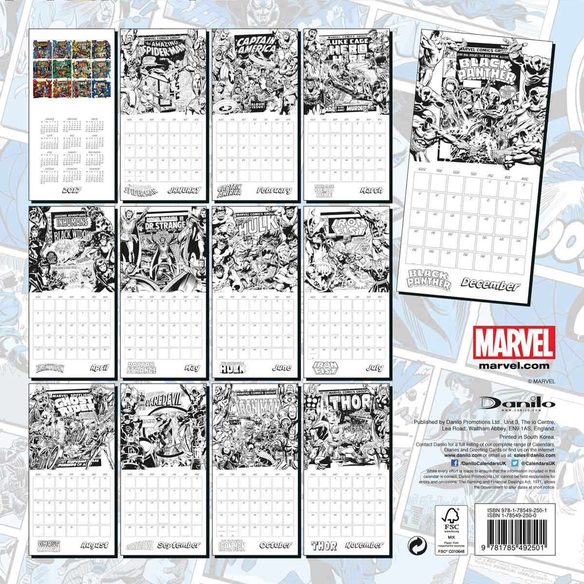 Marvel comics - Vægkalendere 2017 | Køb på Europosters