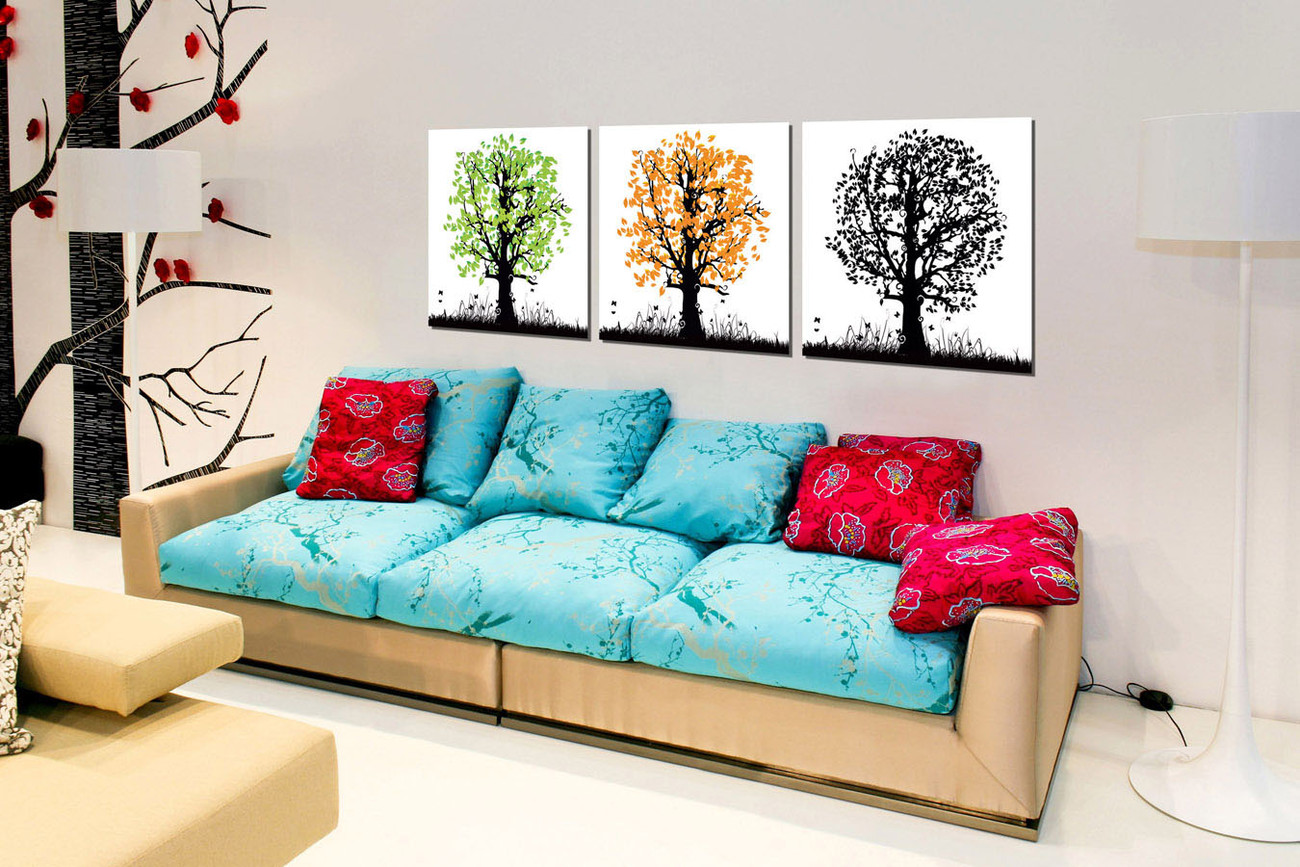 Obraz Kreslené stromy - barevné na zeď na Posters.cz