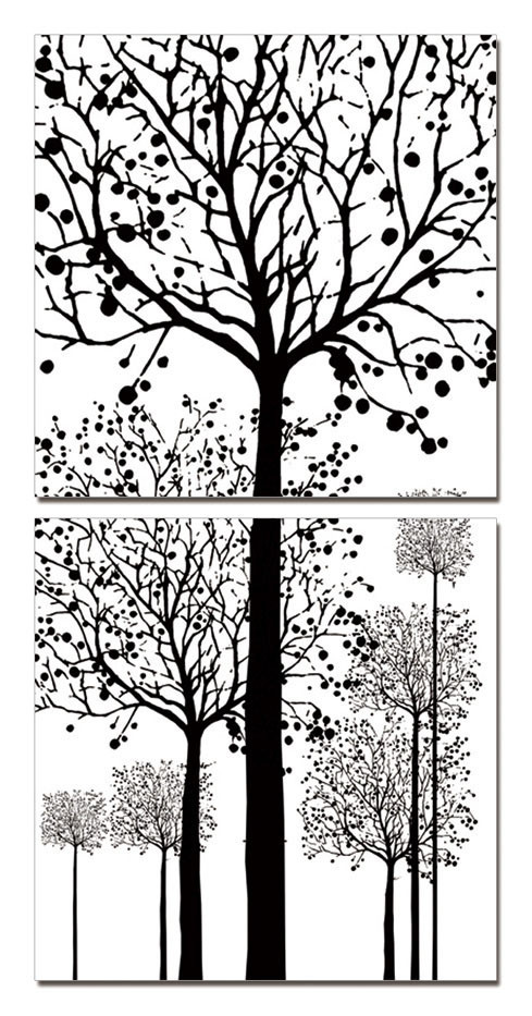Obraz Kreslené stromy na zeď na Posters.cz