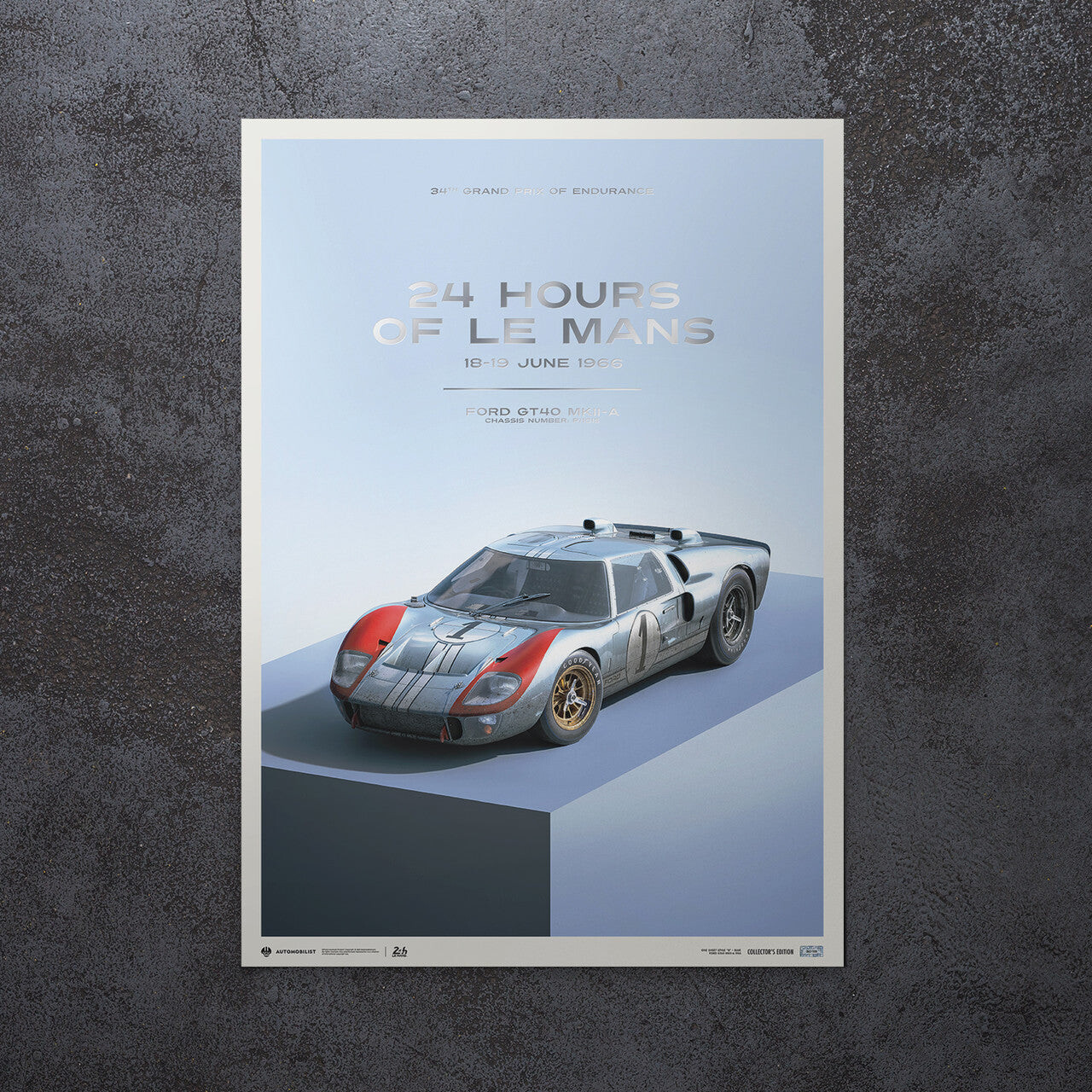 Reproducción de arteFord GT40 - P/1015 - 24H Le Mans - 1966 ...