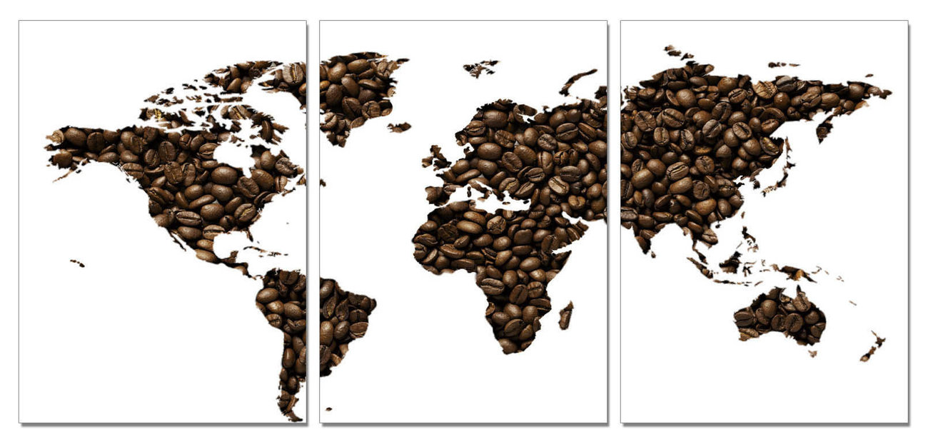 Cuadro/ Obras Mapa del mundo - café | Compra en Posters.es
