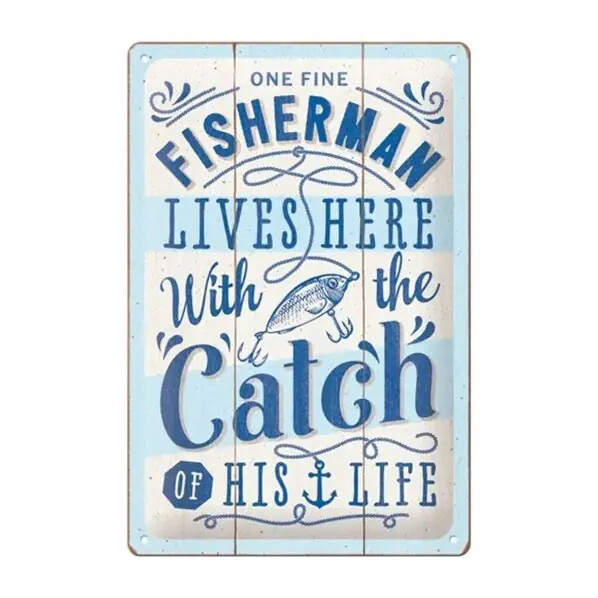Fisherman Catch | Collectible retro metal signs for your wall
