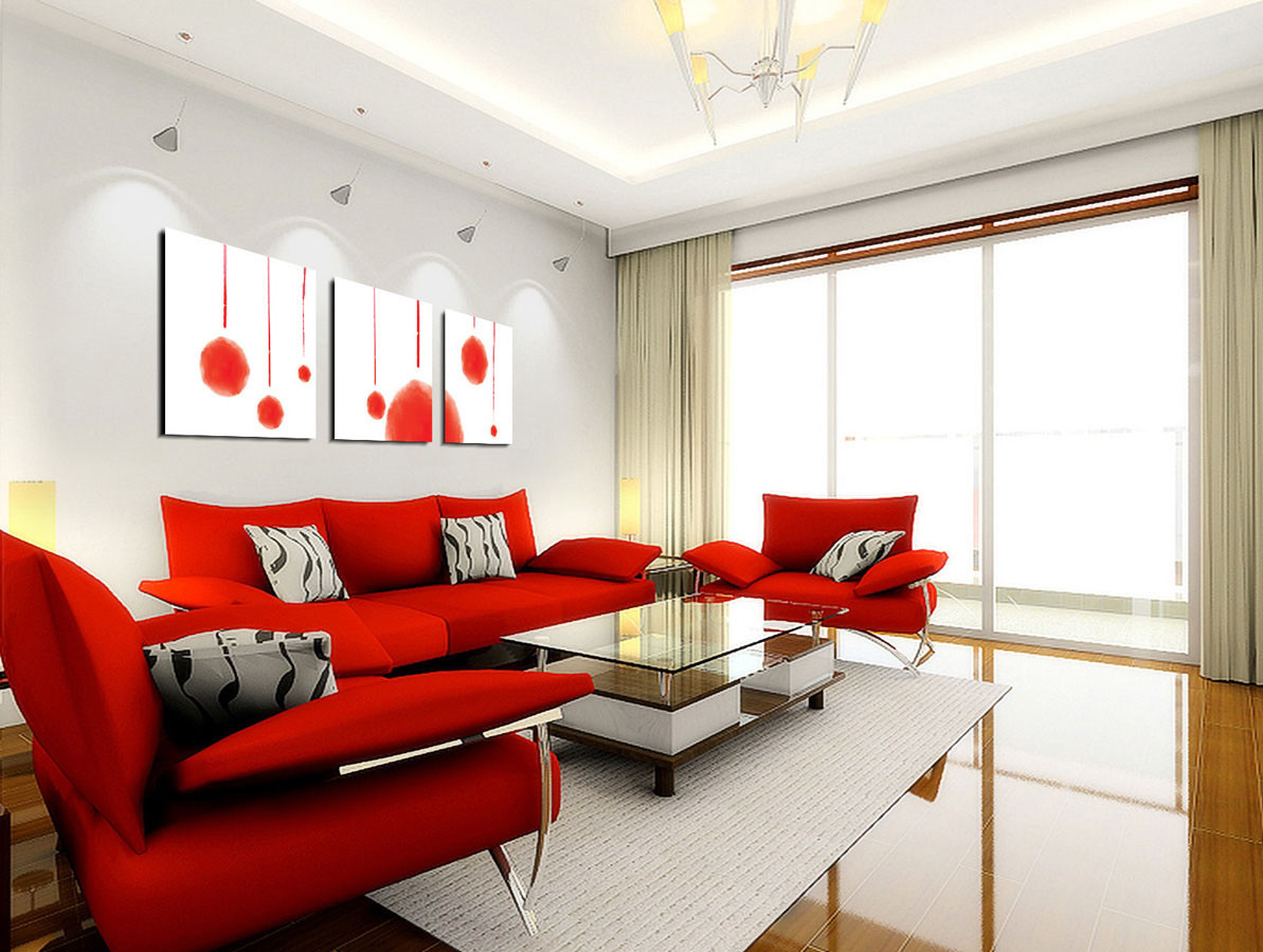 Modern design - red abstraction Schilderij - Bestel nu op EuroPosters.nl