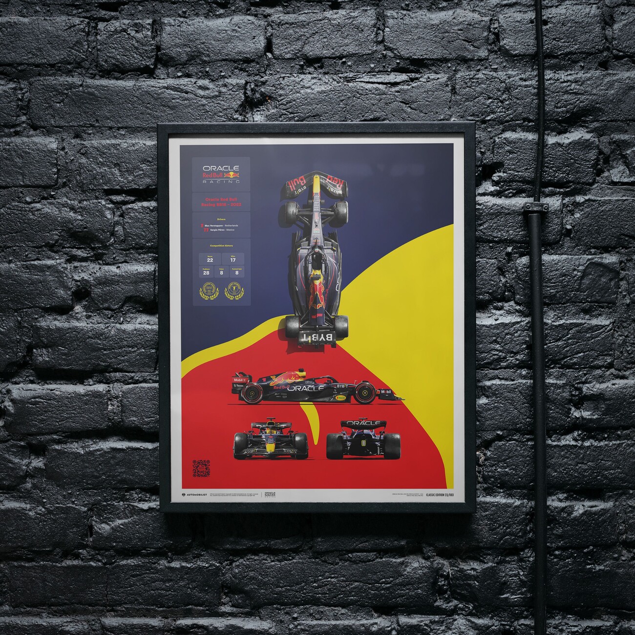 Art Print Oracle Red Bull Racing - RB18 Blueprint, Automobilist ...
