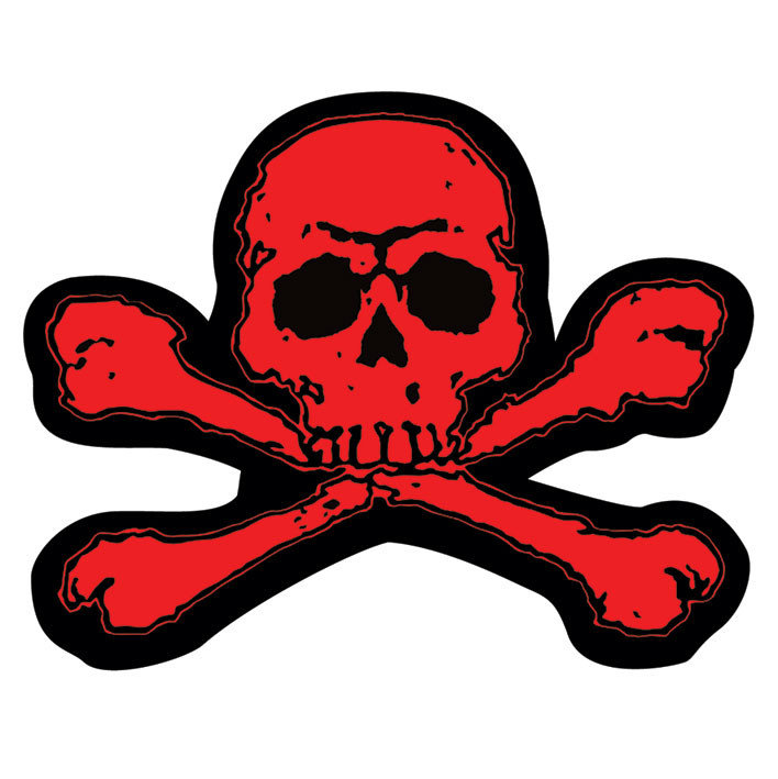 Pegatinas SKULL & CROSSBONES - red | Ideas para regalos originales