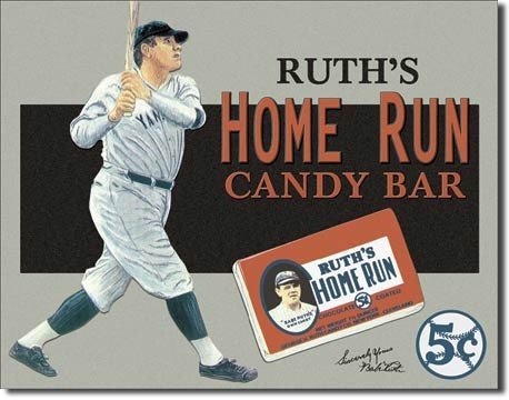 Plaque Babe Ruth – Candy Bar | Plaques métal vintage décoratives ...