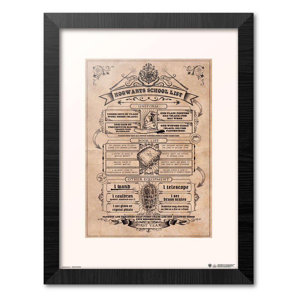Harry Potter - Hogwarts School List Framed poster | Buy at Europosters