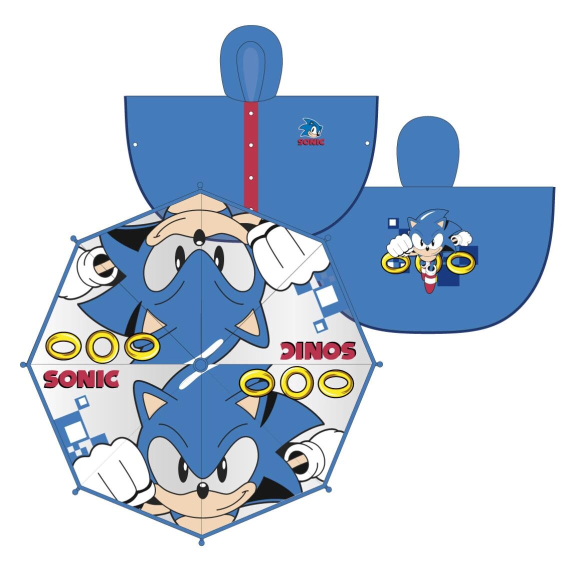 Poncho Sonic the Hedgehog | Vêtements et accessoires pour les fans de merch