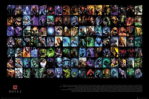Plakat DOTA 2 - Characters | Poster an der Wand | 3+1 GRATIS | Europosters