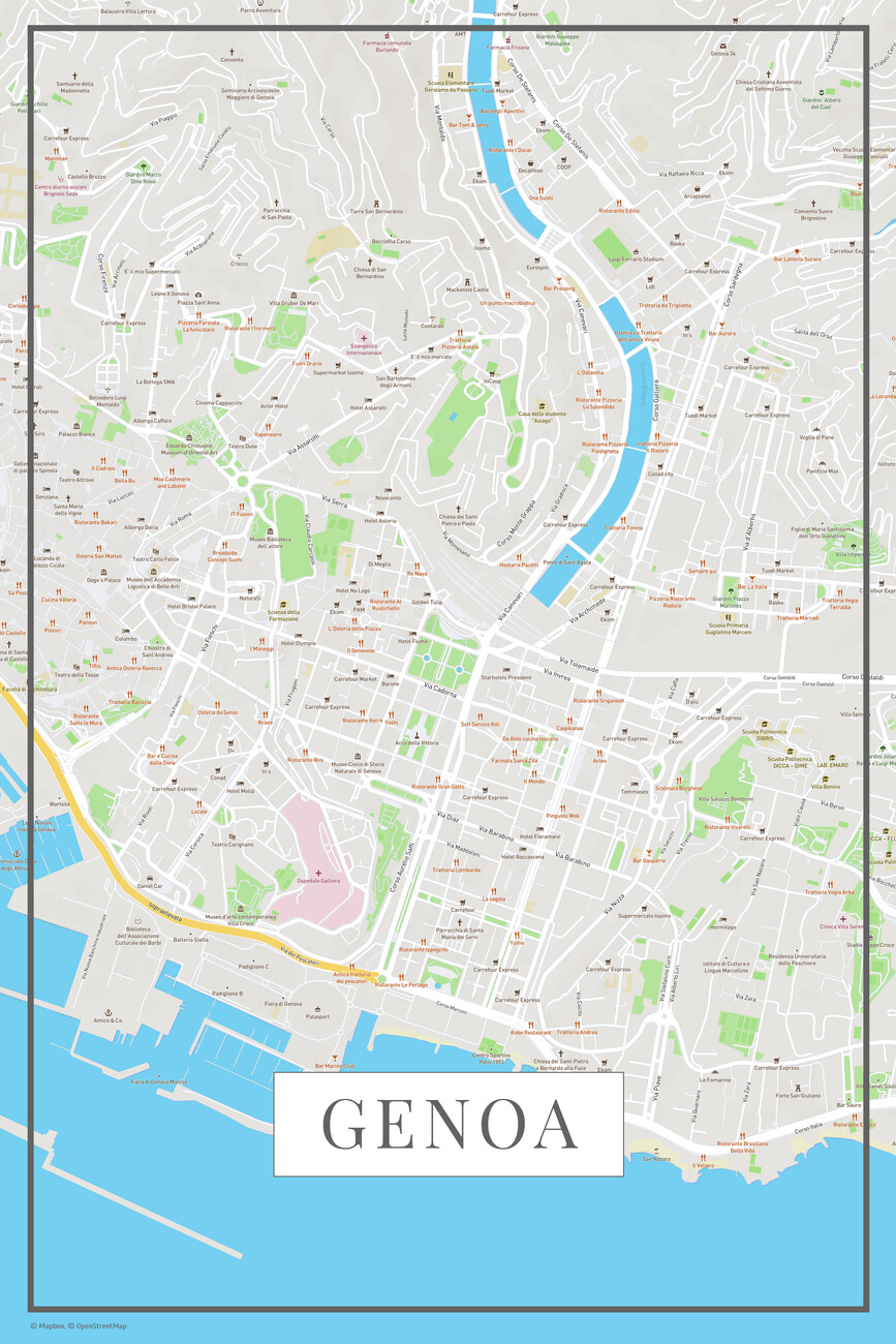 Plakat Genoa color | Poster an der Wand | 3+1 GRATIS | Europosters