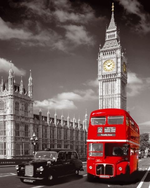 Plakat London - big ben / bus | Poster an der Wand | 3+1 GRATIS ...
