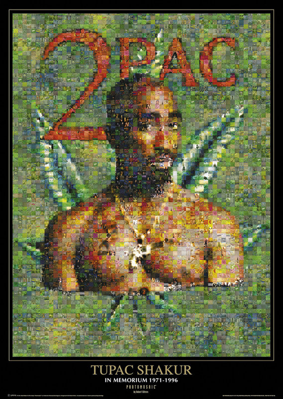 Plakat Tupac - photomosaic dope | Poster an der Wand | 3+1 GRATIS ...