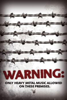 Plakat Warning heavy metal | Poster an der Wand | 3+1 GRATIS | Europosters