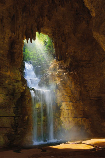 Plakat Waterfall - grotto | Poster an der Wand | 3+1 GRATIS | Europosters