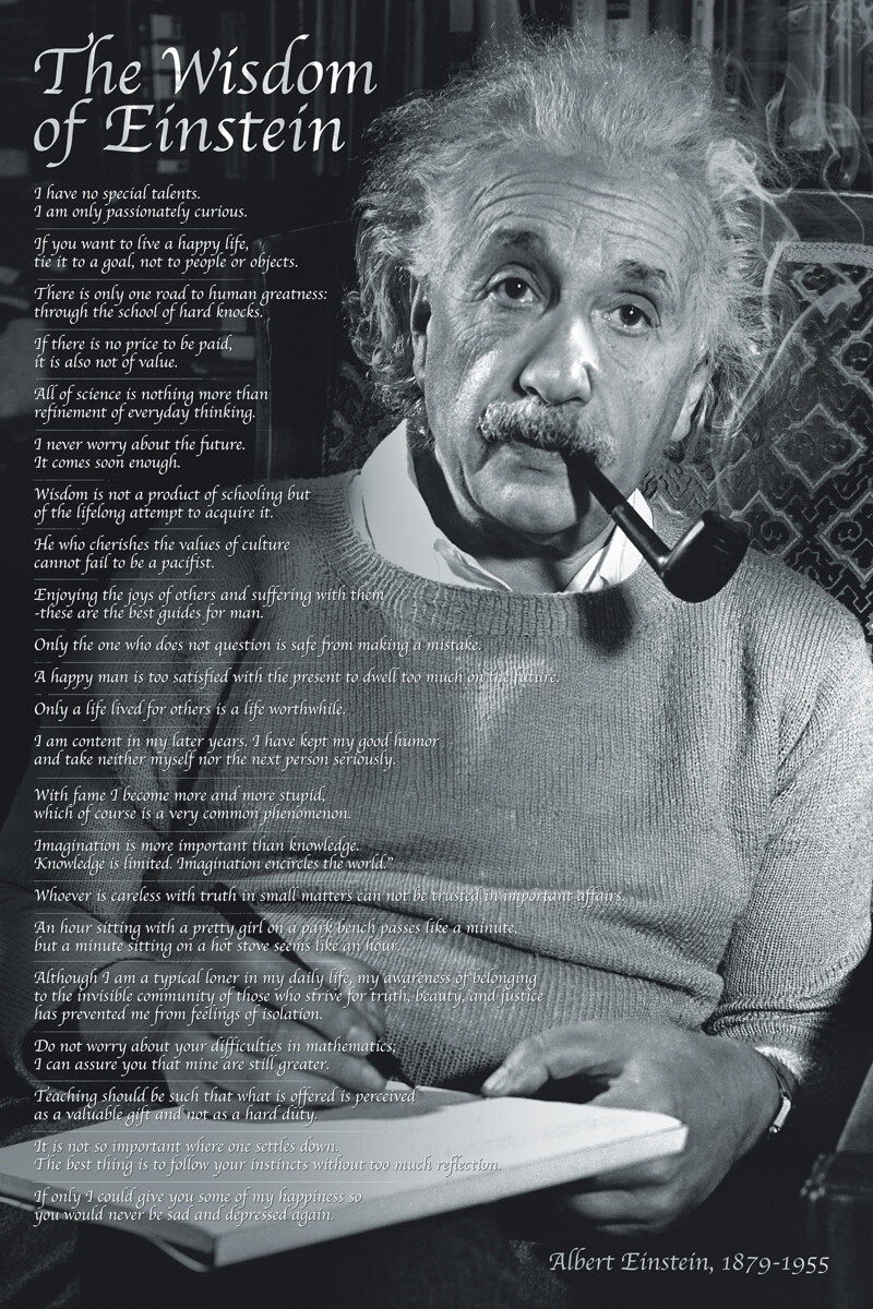 Poster Înțelepciunea lui Albert Einstein - citate | Postere de perete | 3+1 GRATIS | Europosters