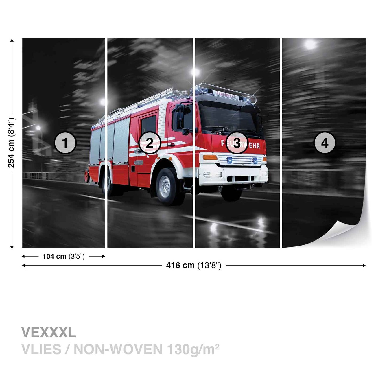 Camion de pompier Poster Mural, Papier peint | Acheter-le sur ...