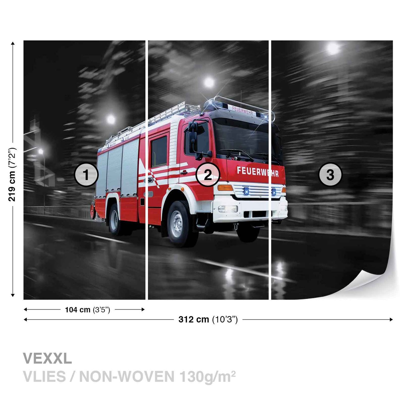 Camion de pompier Poster Mural, Papier peint | Acheter-le sur ...