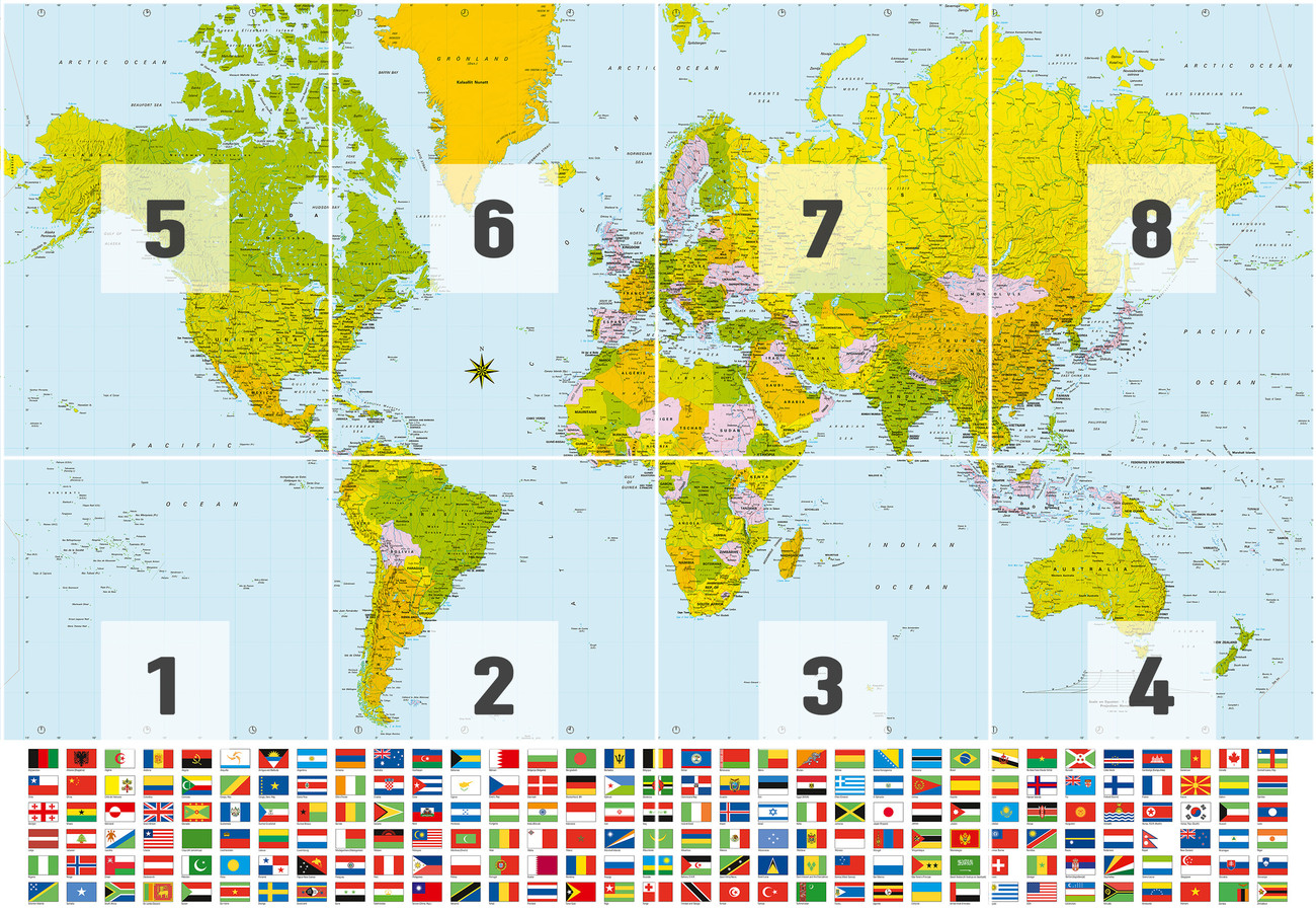 Carte Politique du Monde Poster Mural, Papier peint | Europosters