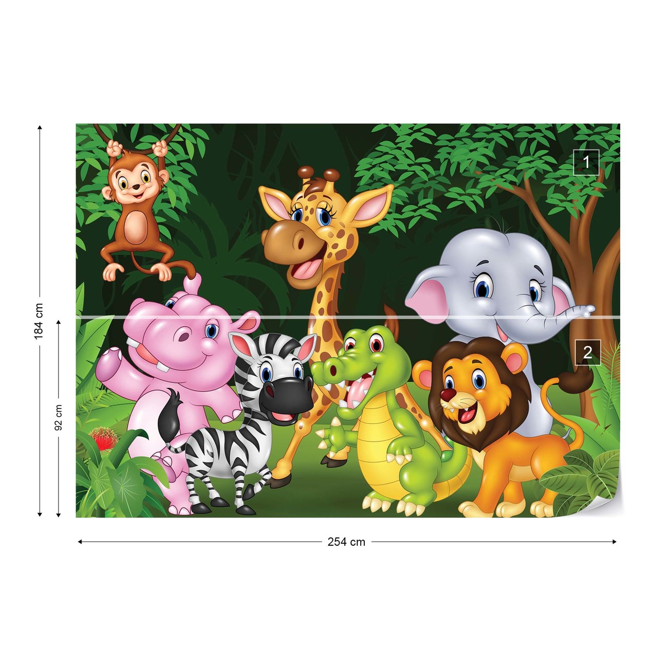 Cartoon Animals Poster Mural, Papier peint | Acheter-le sur Europosters.fr