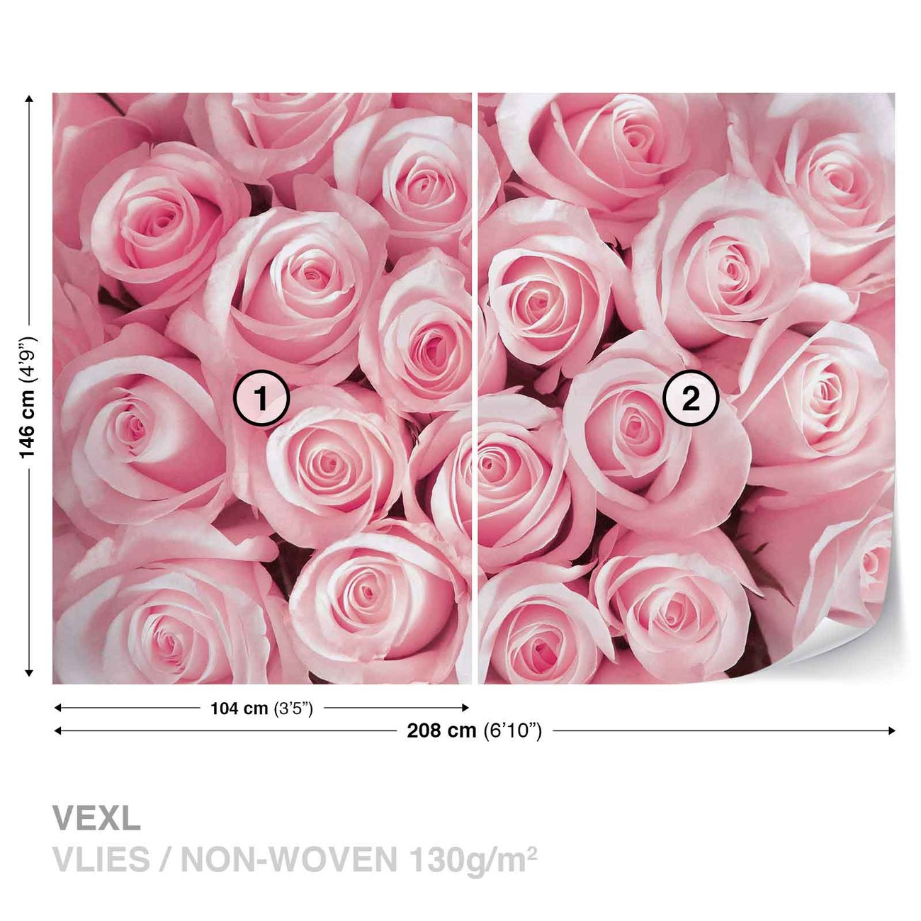 Fleurs Roses Poster Mural, Papier peint | Acheter-le sur Europosters.fr