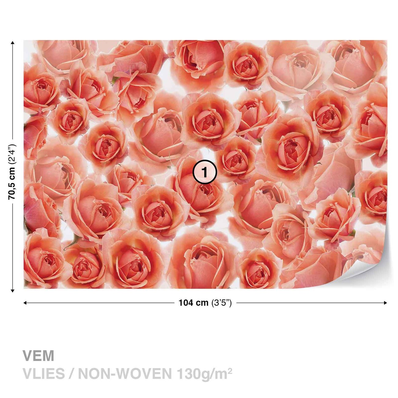 Fleurs Roses Rouges Poster Mural, Papier peint | Acheter-le sur ...