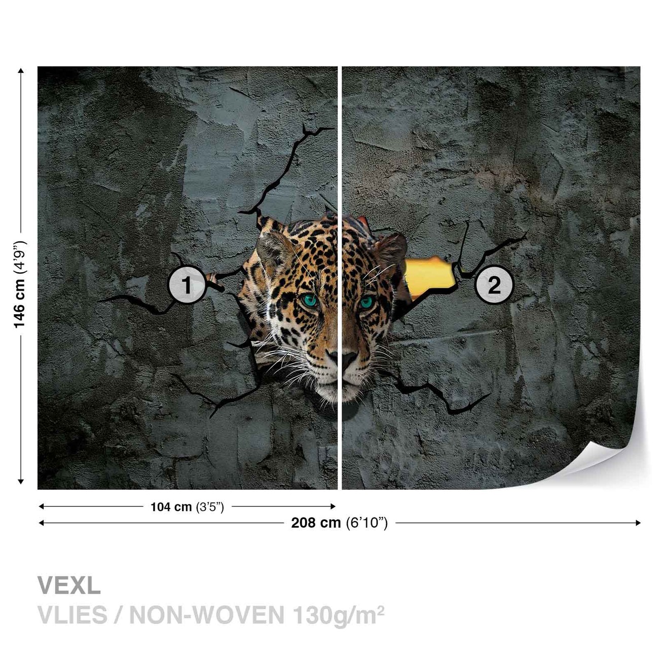 Leopard 3D Poster Mural, Papier peint | Acheter-le sur Europosters.fr