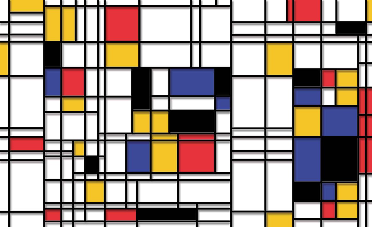 Mondrian Art moderne Poster Mural, Papier peint | Acheter-le sur Europosters.fr