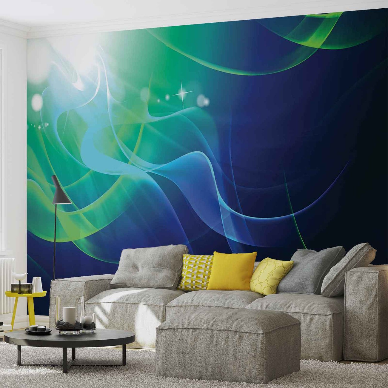 Motif Abstrait Bleu Vert Clair Poster Mural, Papier peint | Acheter-le ...