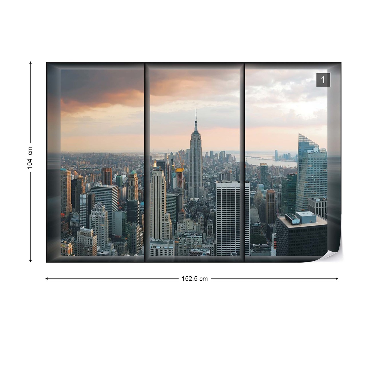 New York Skyline Window View Poster Mural, Papier peint | Acheter-le ...