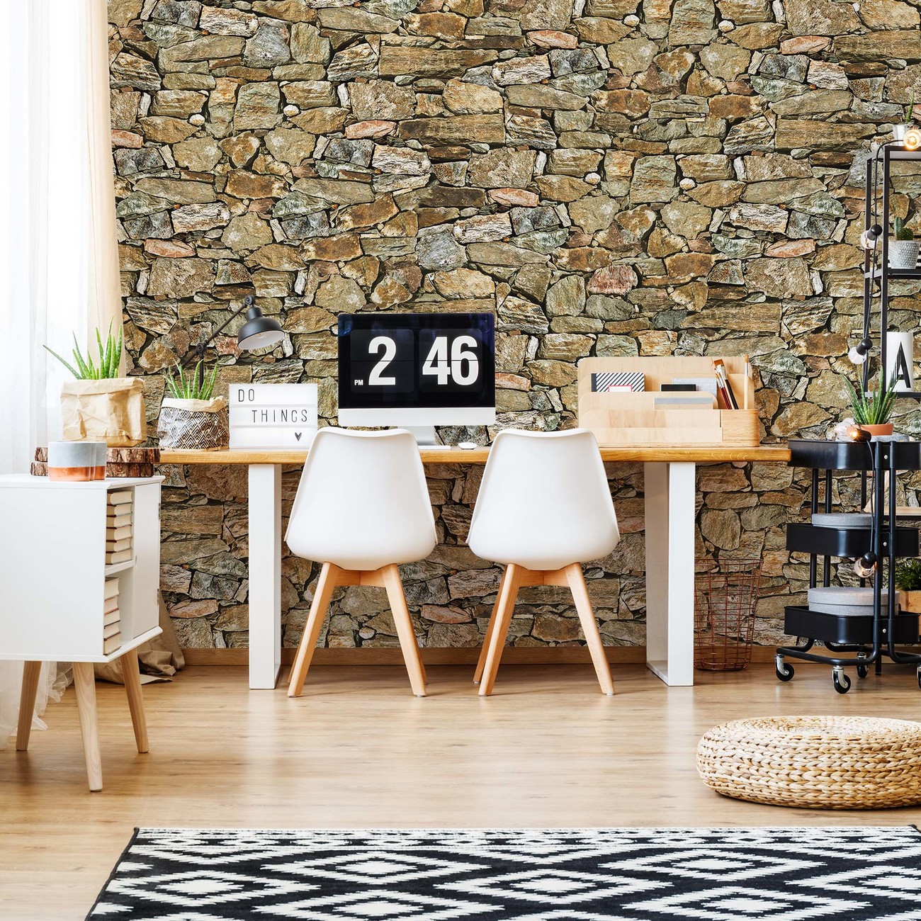 Rustic Stone Wall Poster Mural, Papier peint | Acheter-le sur ...