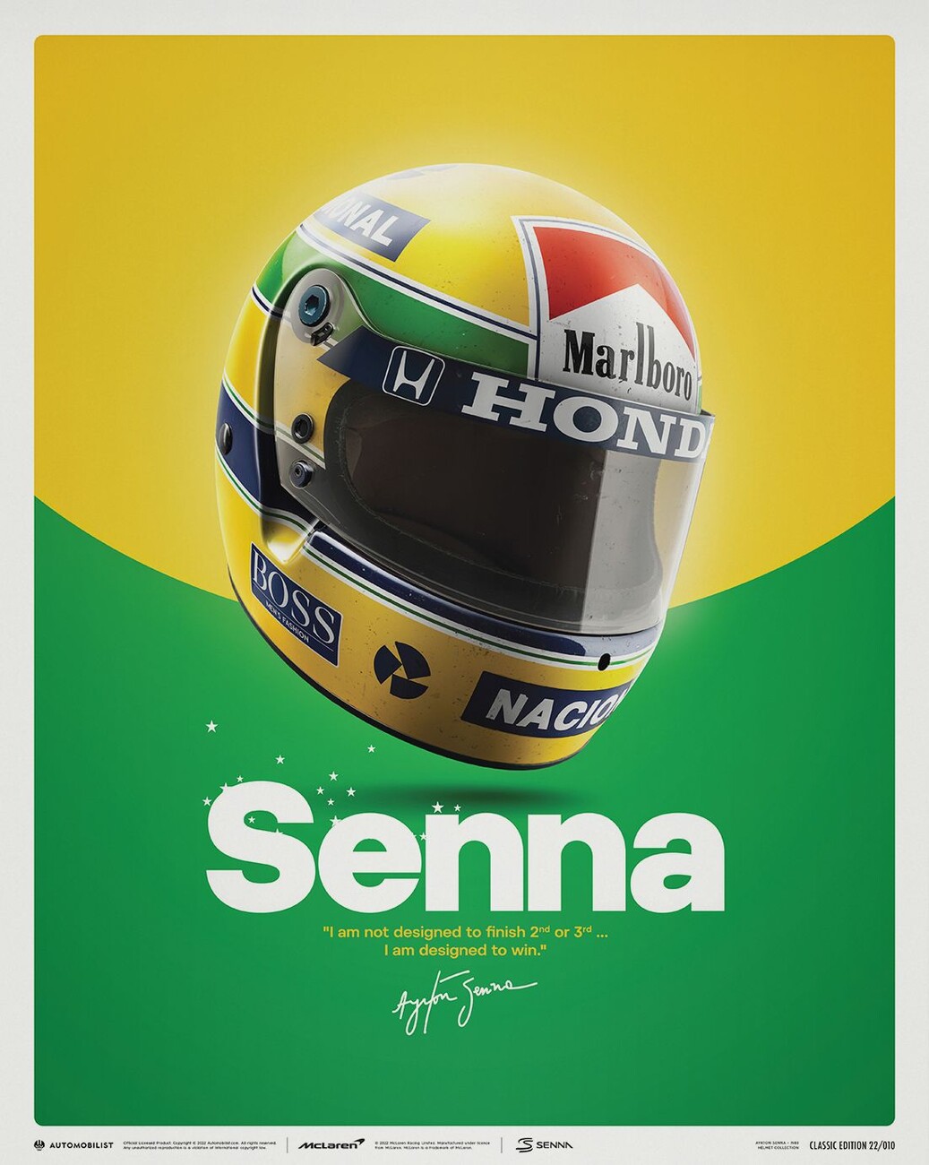 Kunstdruck Ayrton Senna - Helmet - San Marino GP - 1988 | Poster ...