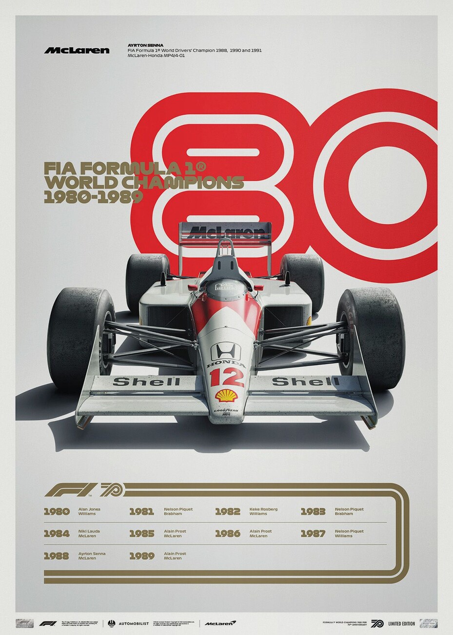 Poster & Affisch Formula 1 Decades - 80's McLaren på EuroPosters.se