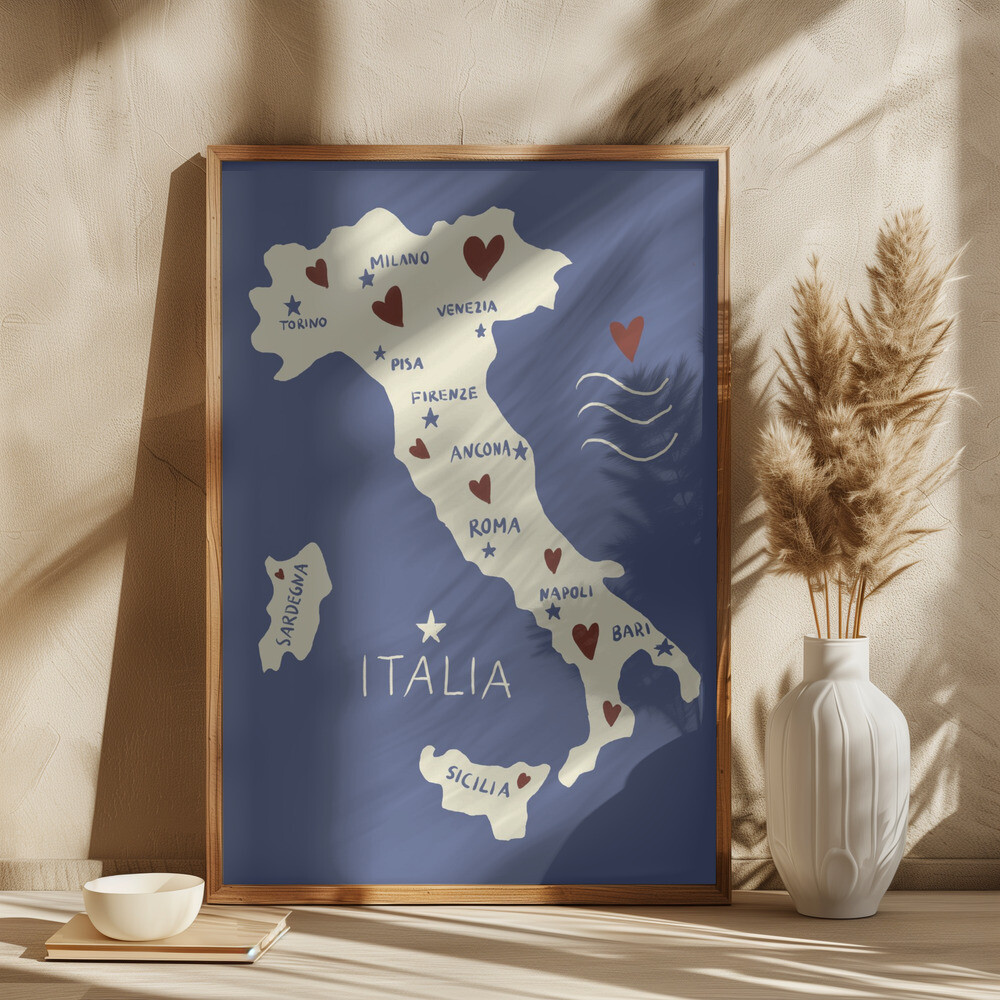 Italiy Map, Studio Dolci Póster, Lámina | Compra en Posters.es