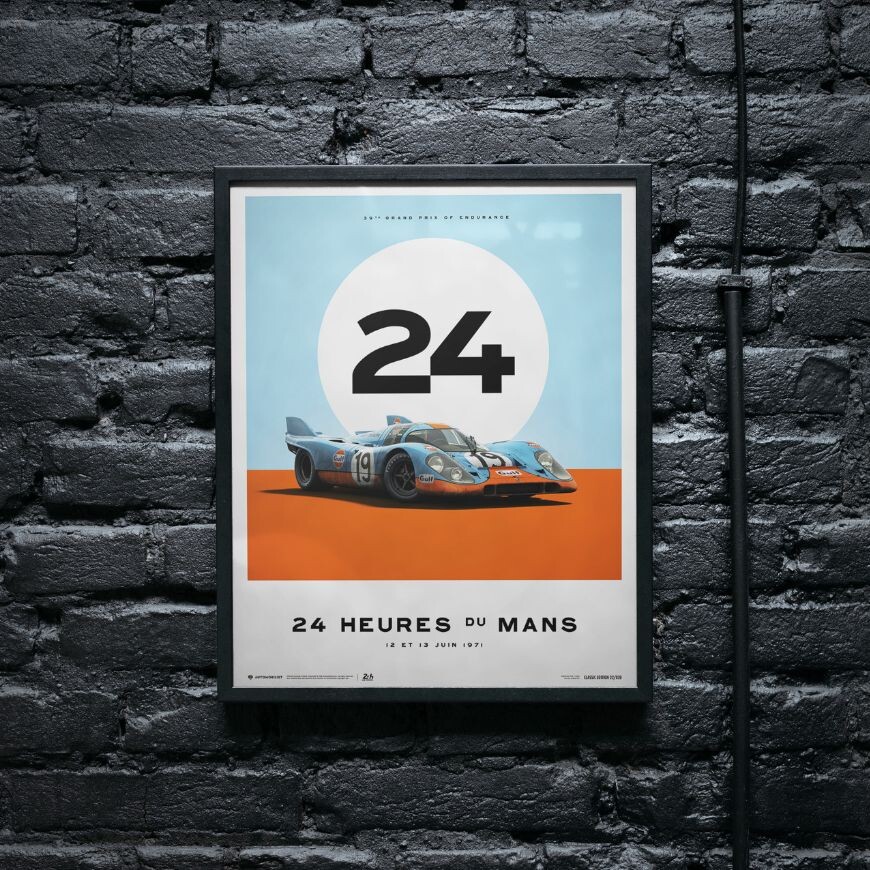 Kunstdruck Porsche 917 - Gulf - 24 Hours of Le Mans - 1971 | Poster ...