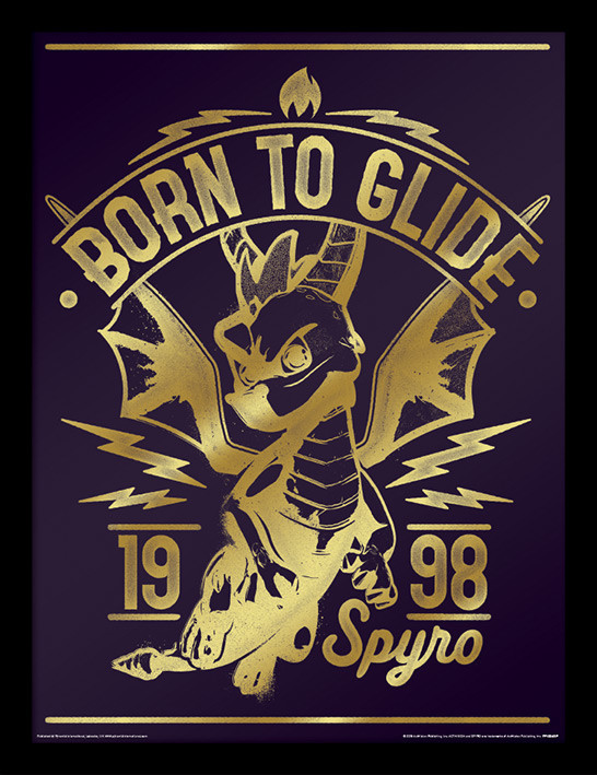 Spyro - Gold Born To Glide Framed poster | Buy at UKposters