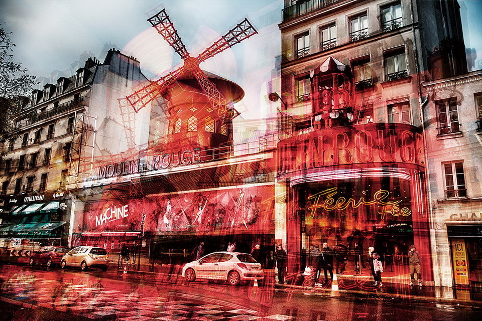 Tableau mural sur verre - Paris - Moulin Rouge | Acheter-le sur ...