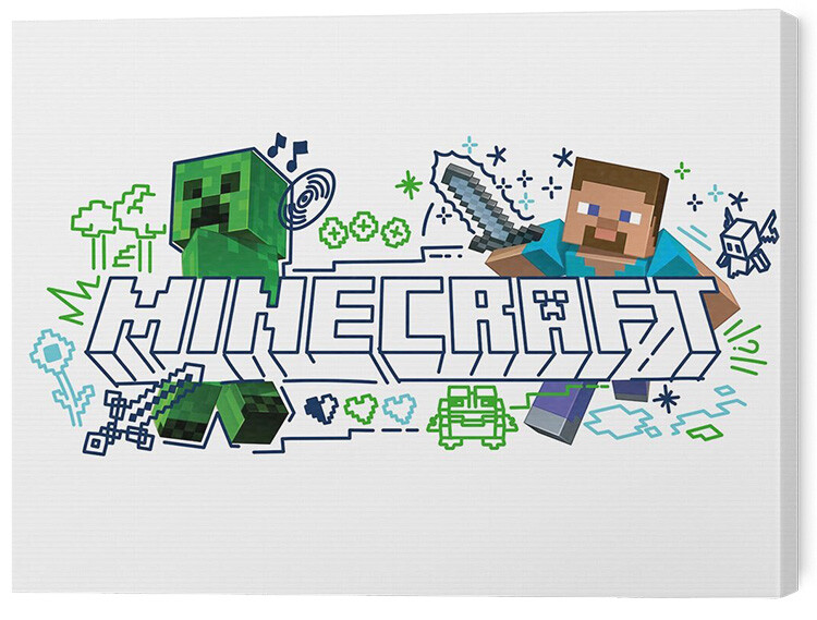 Minecraft - Creeper & Steve Tableau sur toile | Décorations murales ...