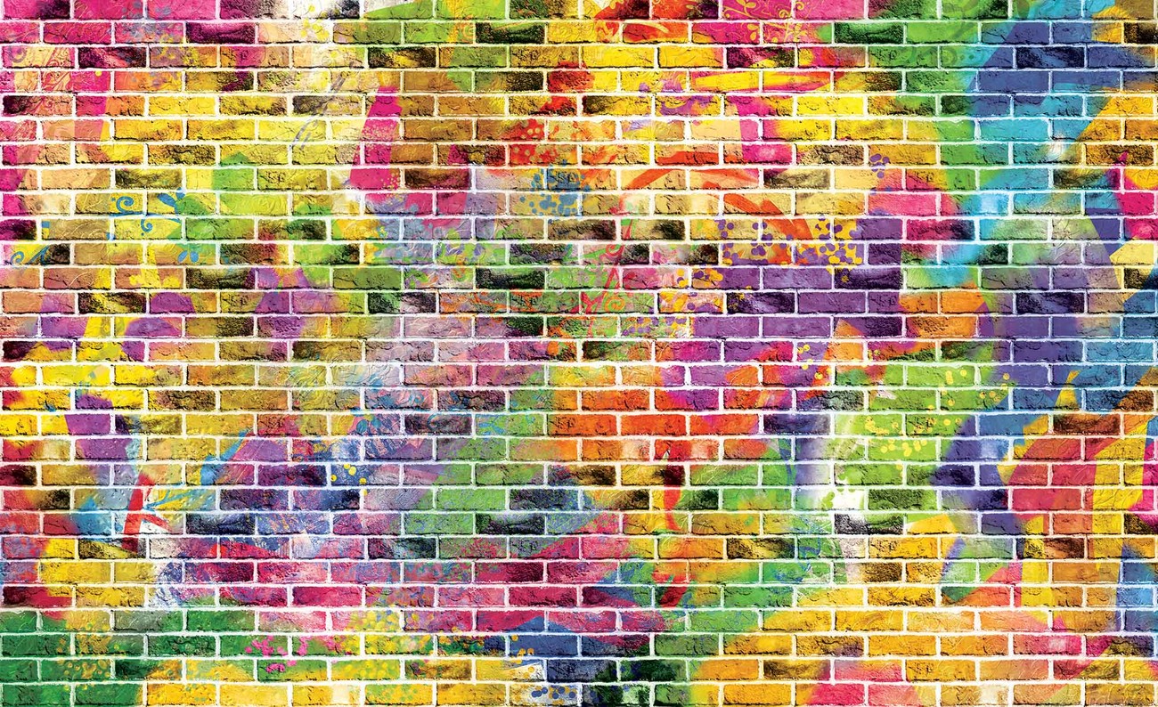 Bricks Multicolour Wall Paper Mural | Buy at UKposters