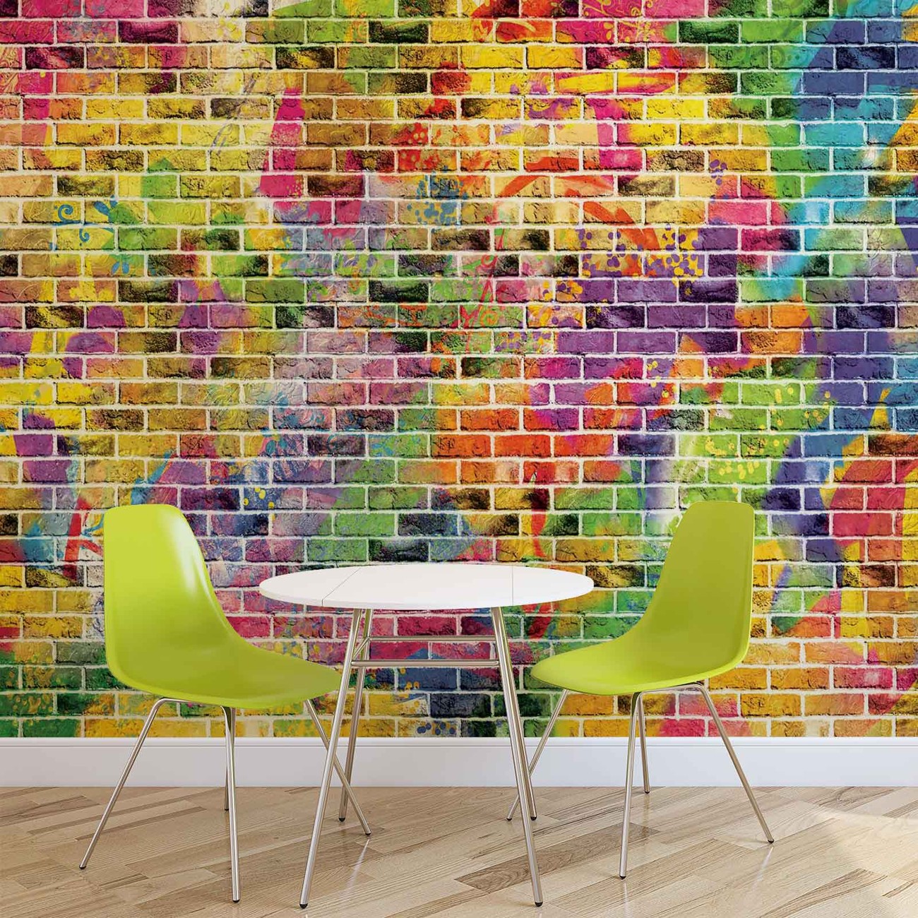 Bricks Multicolour Wall Paper Mural | Buy at UKposters