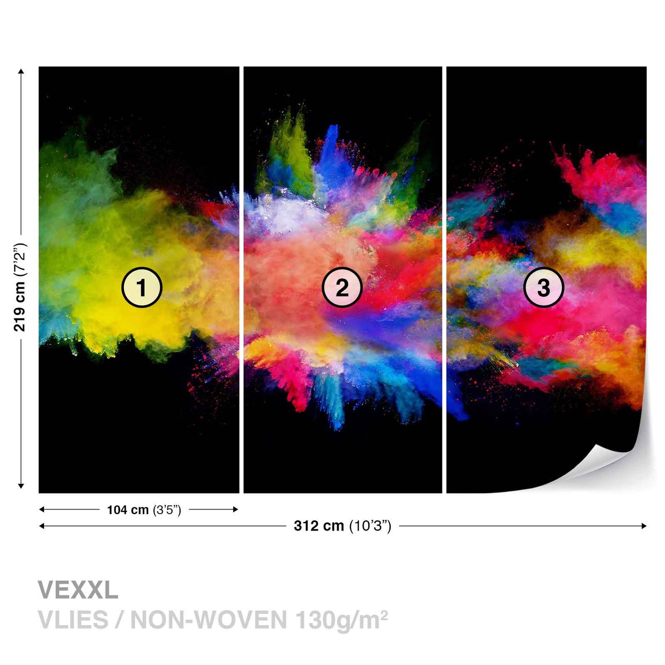 Colour Explosion Wall Paper Mural | Buy at UKposters